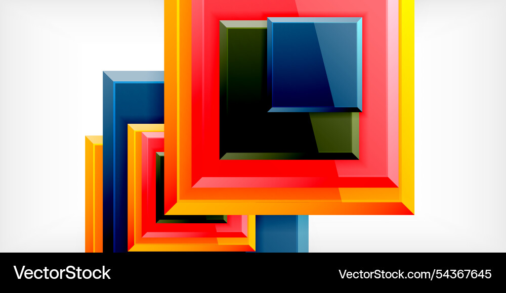 Colorful squares with reflections abstract Vector Image