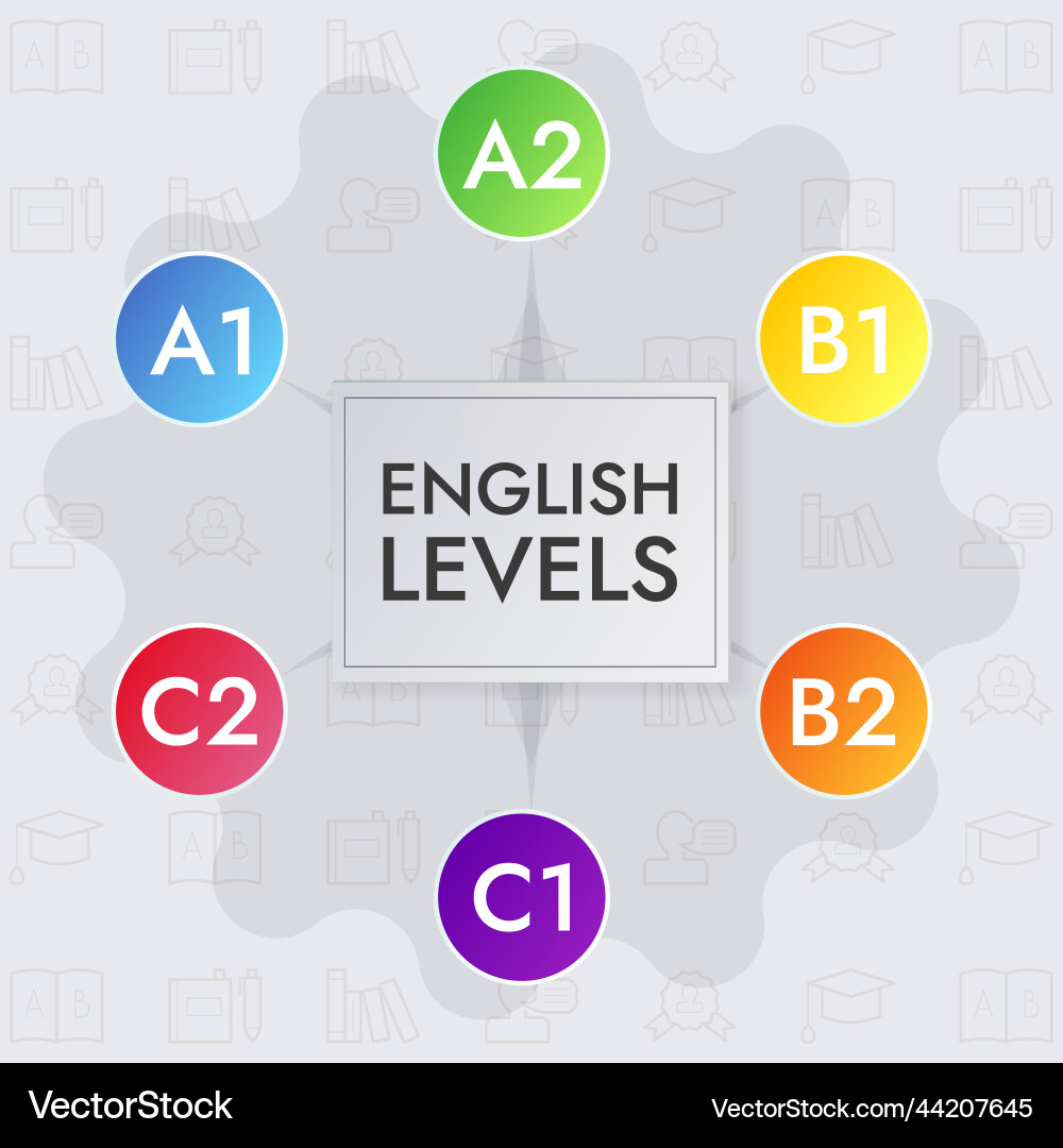 English levels infographics Royalty Free Vector Image