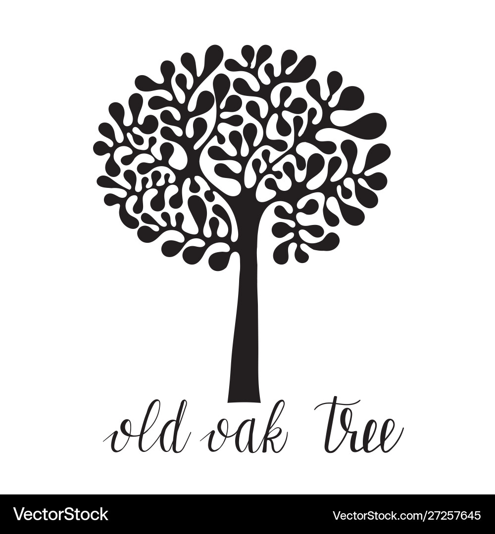 Old oak tree Royalty Free Vector Image - VectorStock
