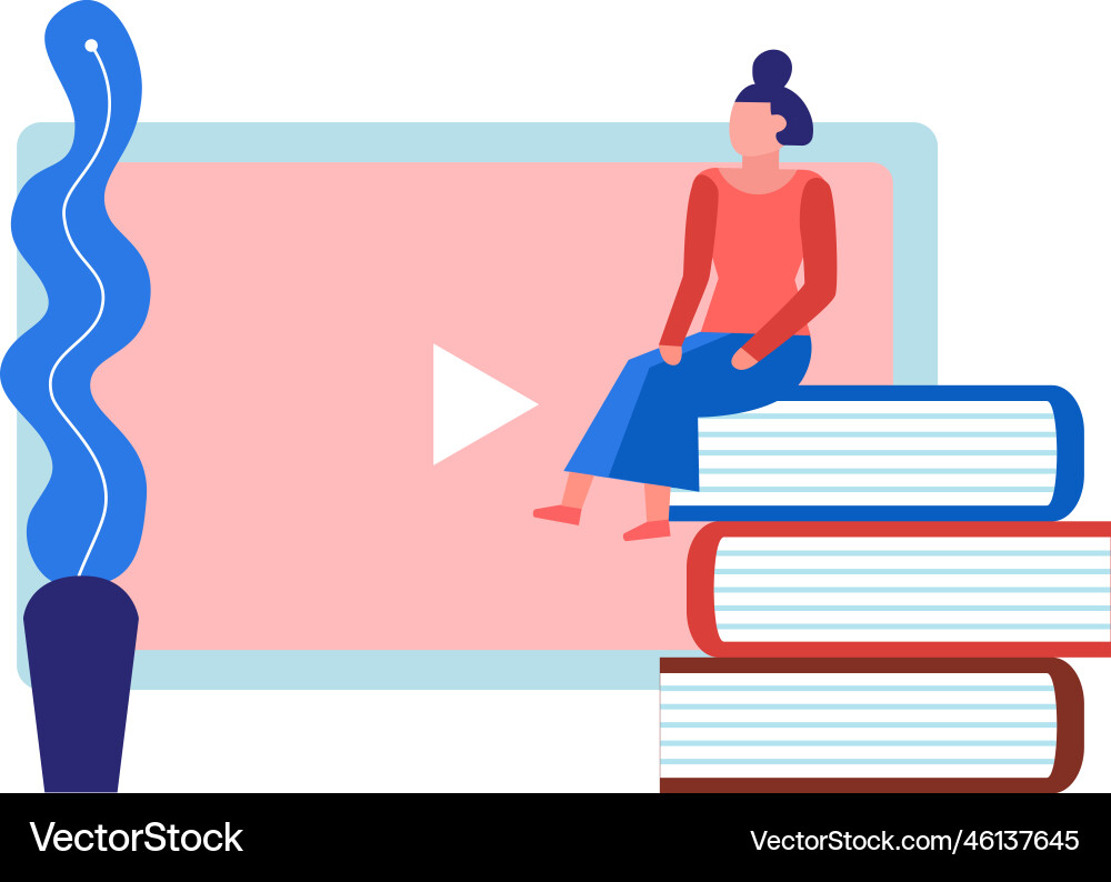 Online books tutorial composition Royalty Free Vector Image