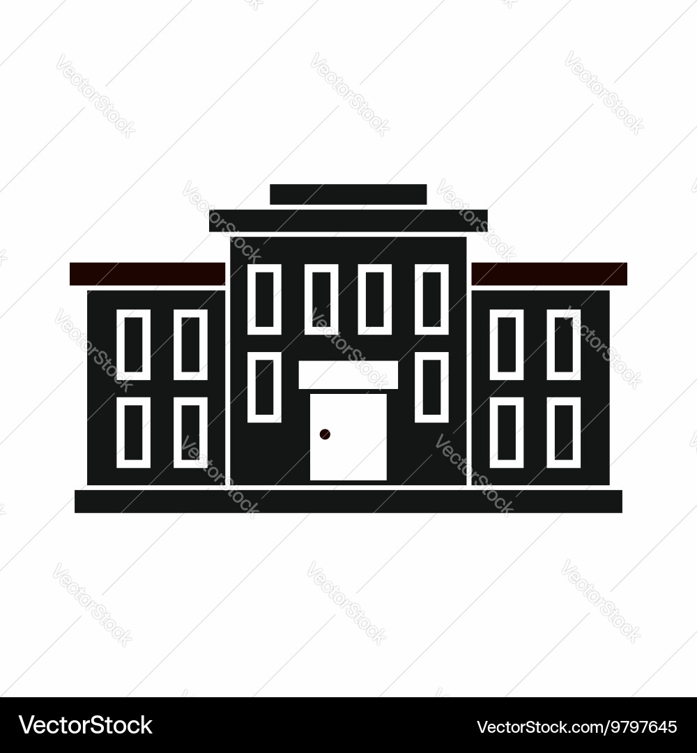 School building icon simple style Royalty Free Vector Image