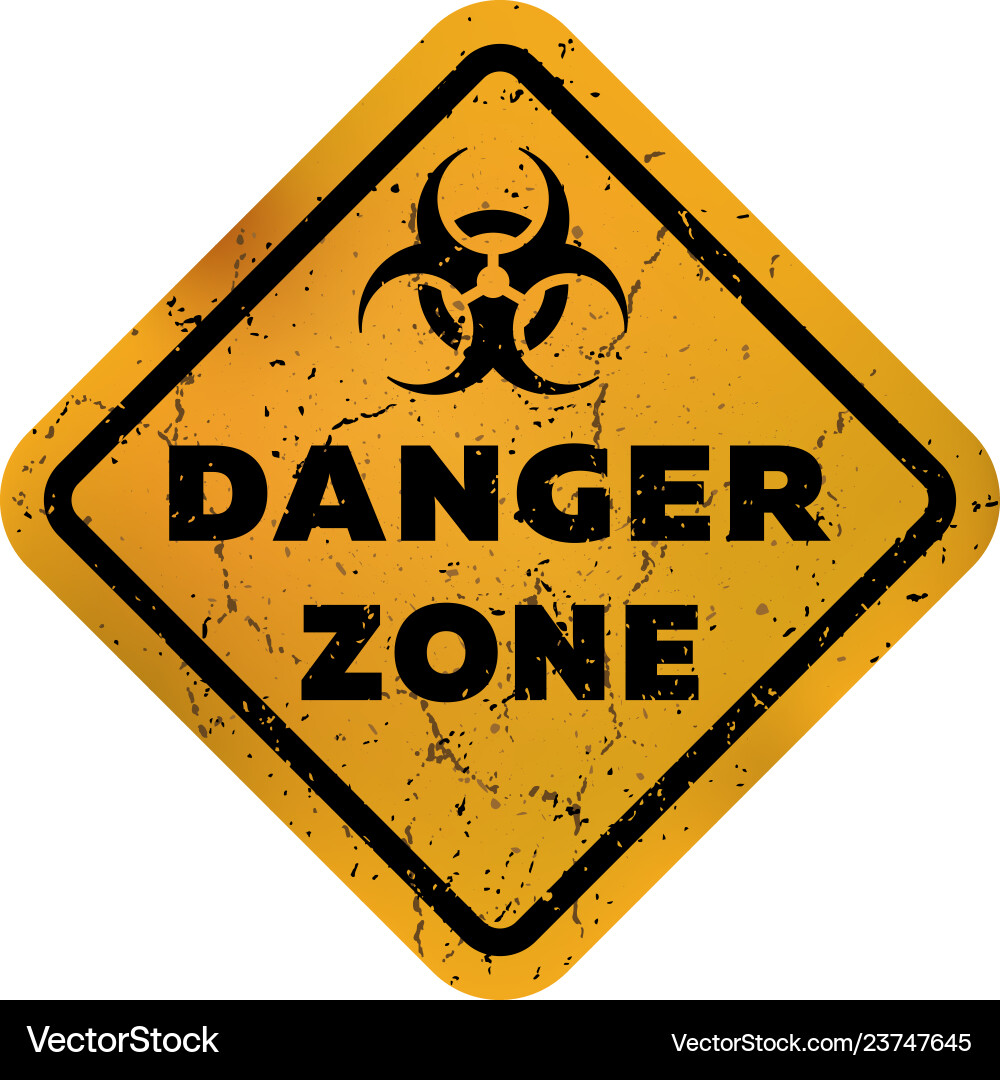 Toxic zone grungy emblem sign Royalty Free Vector Image