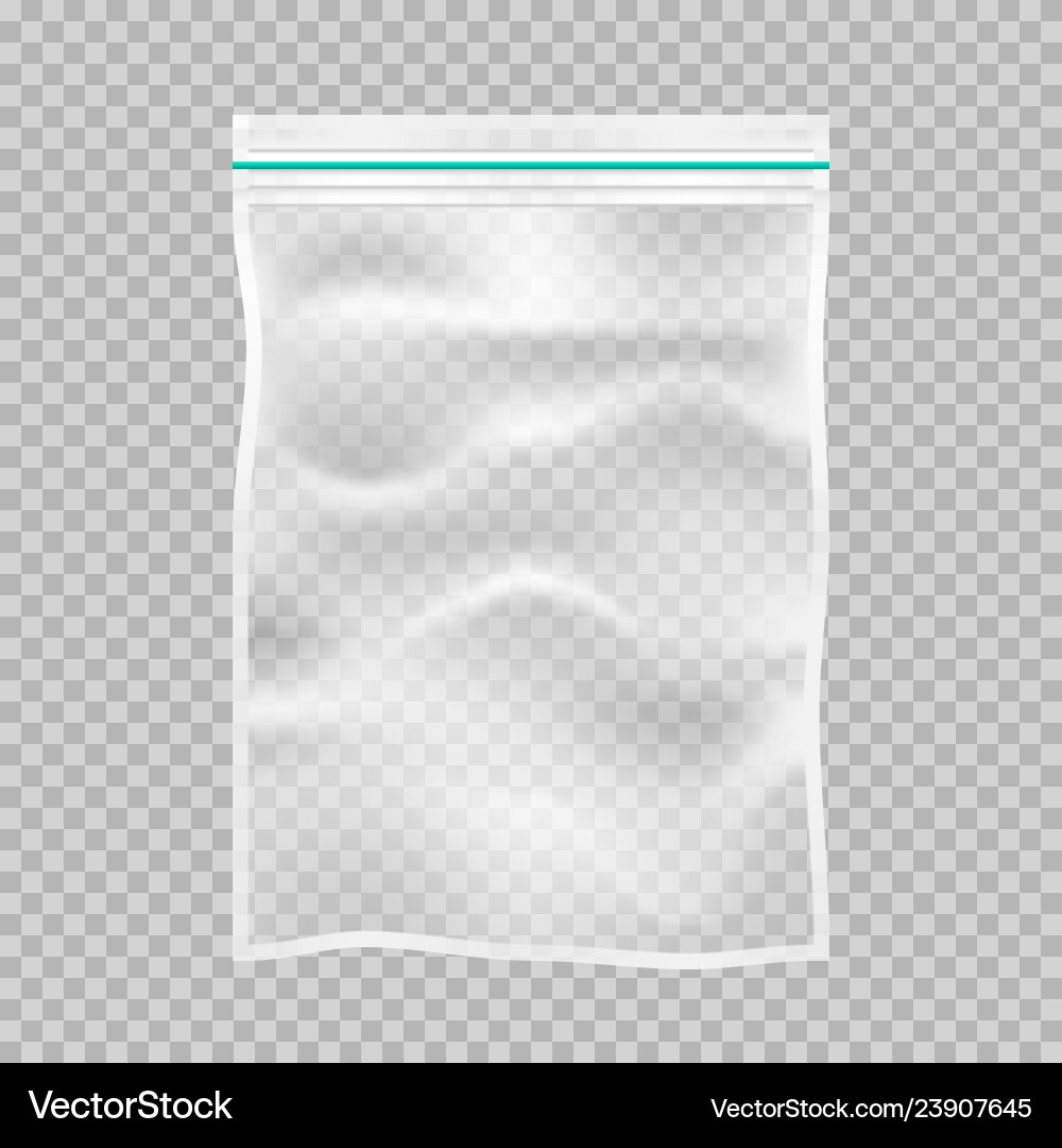 Transparent Plastic Zip Lock Bag Royalty Free Vector Image