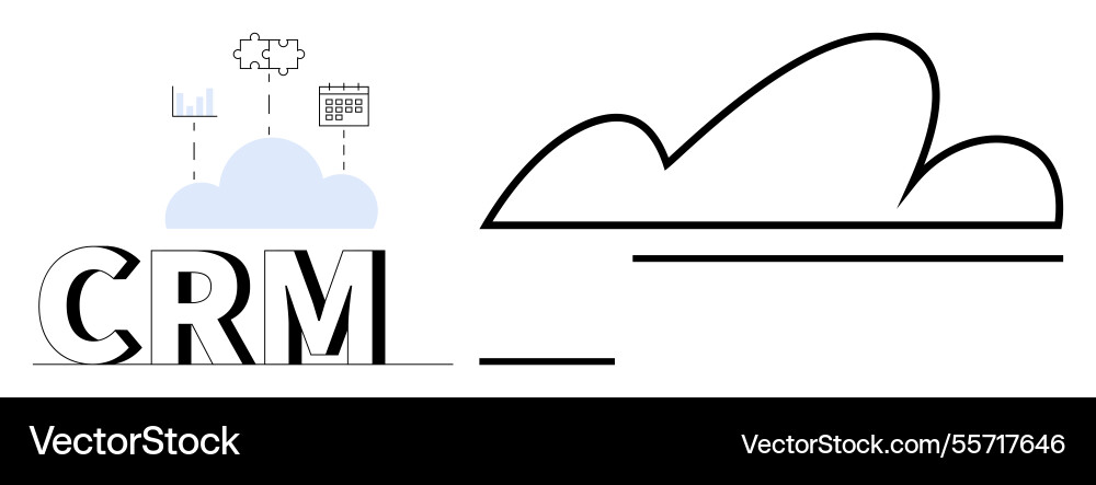 Crm concept with cloud integration analytics – Royalty-Free Vector ...