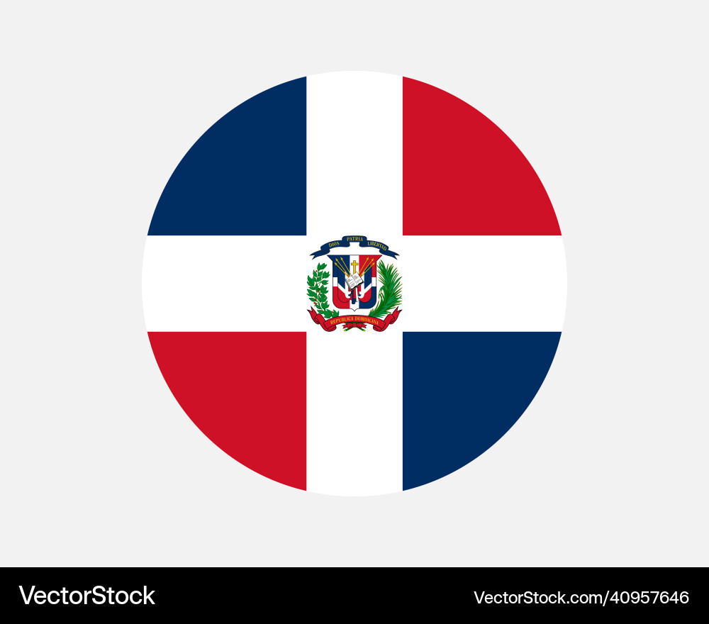 Dominican republic round circle country flag Vector Image