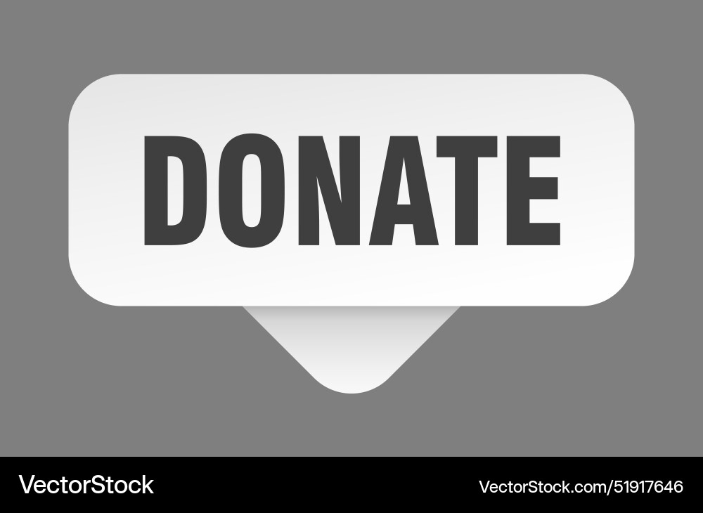 Donate sticker donate sign isolated on gray Vector Image