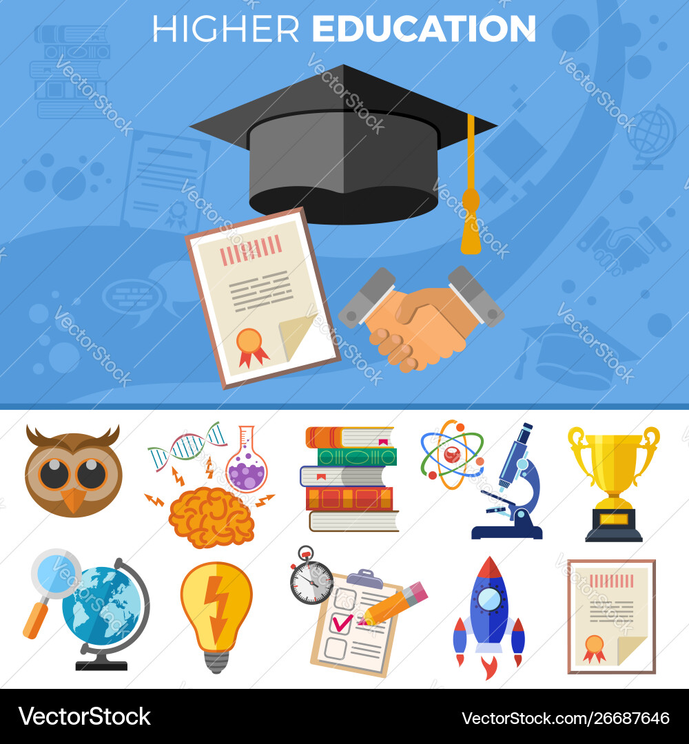 Education & Graduation Banner Royalty Free Vector Image