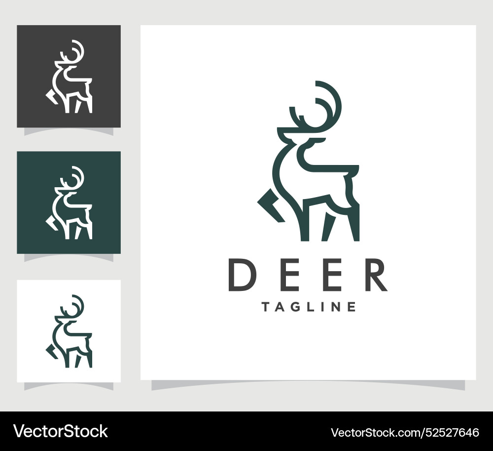 Logo icon deer simple Royalty Free Vector Image