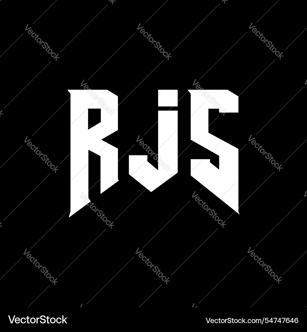 Rjs letter logo design for technology company Vector Image