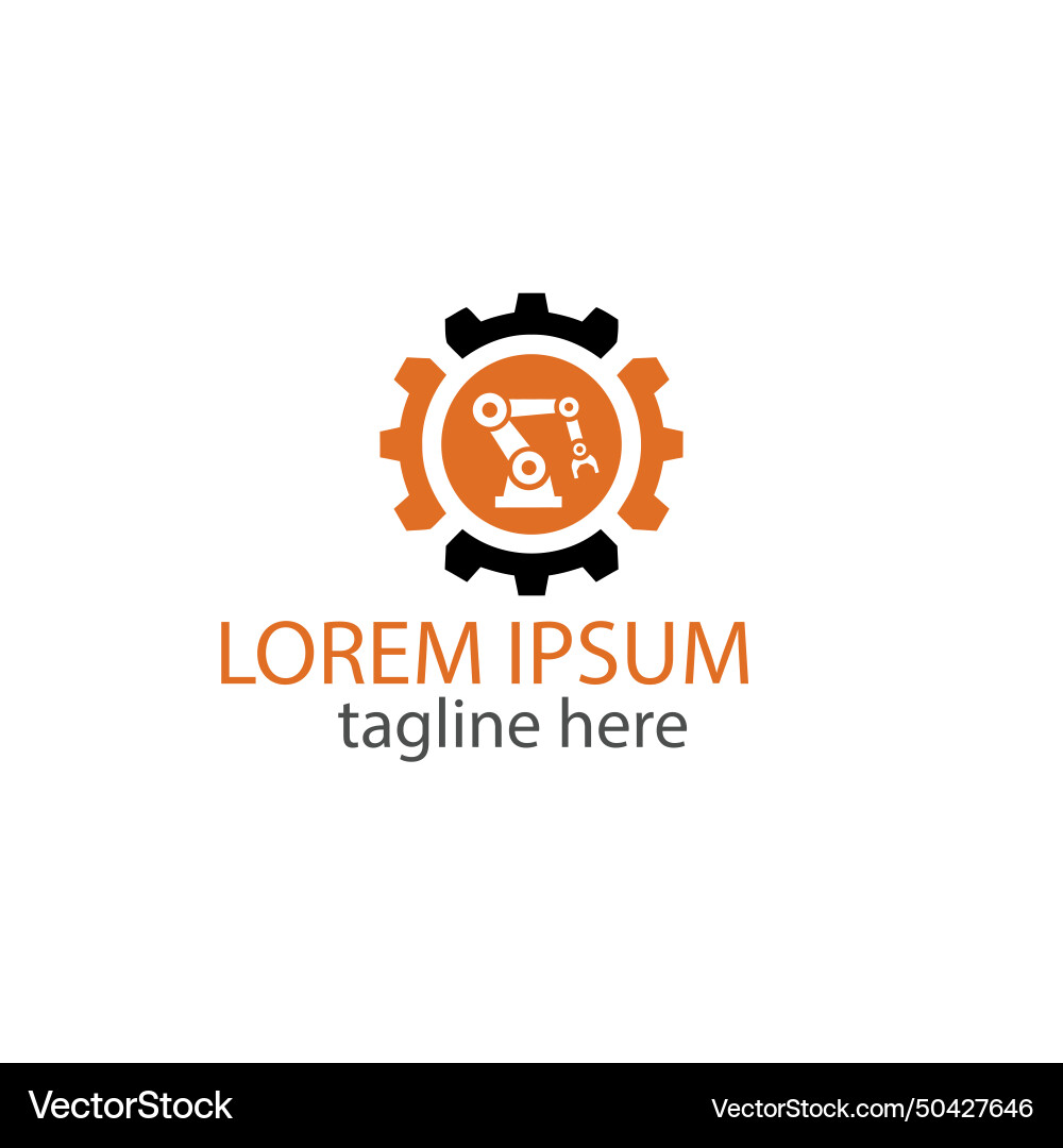 Robotic arm logo industrial robot robotics Vector Image