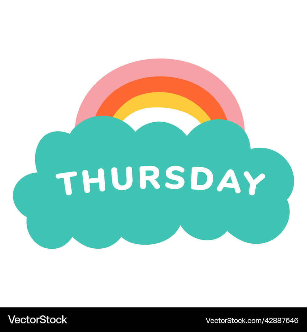 Thursday rainbow label high quality Royalty Free Vector