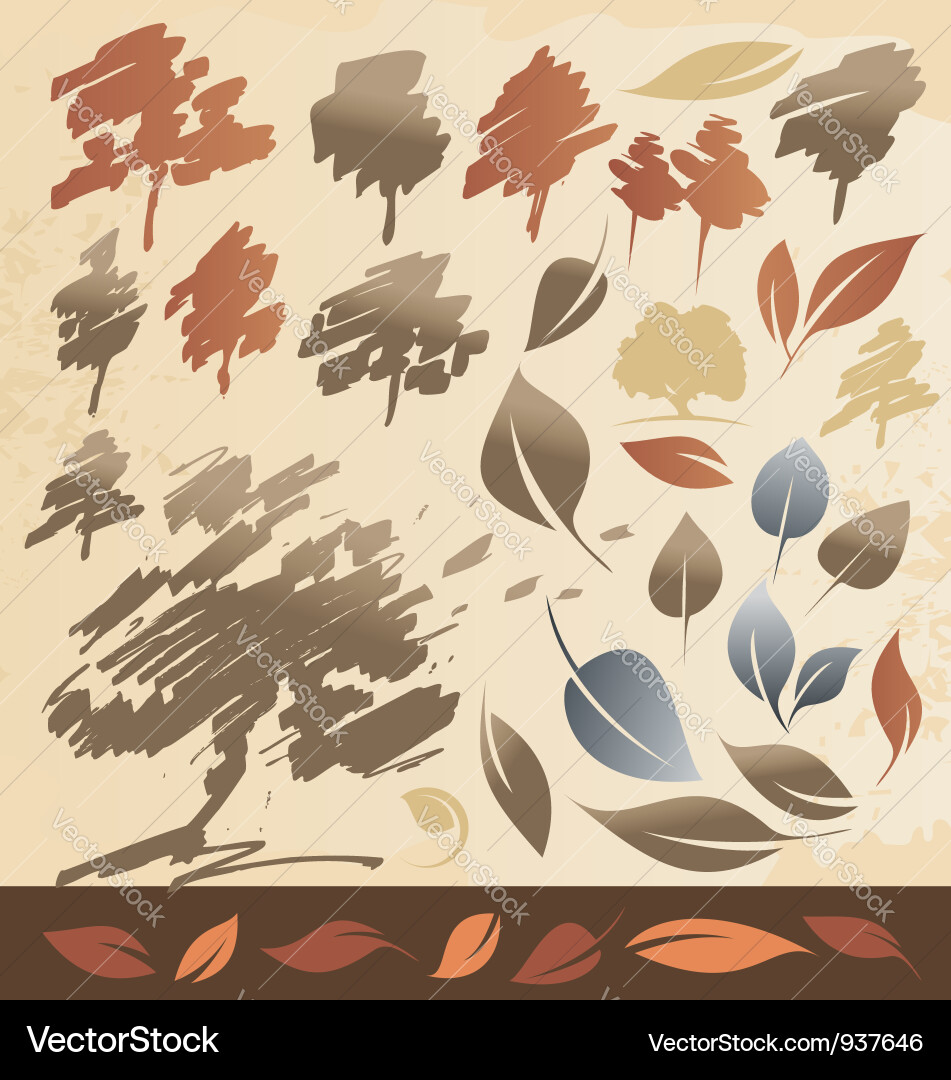 Tree and leaf Royalty Free Vector Image - VectorStock