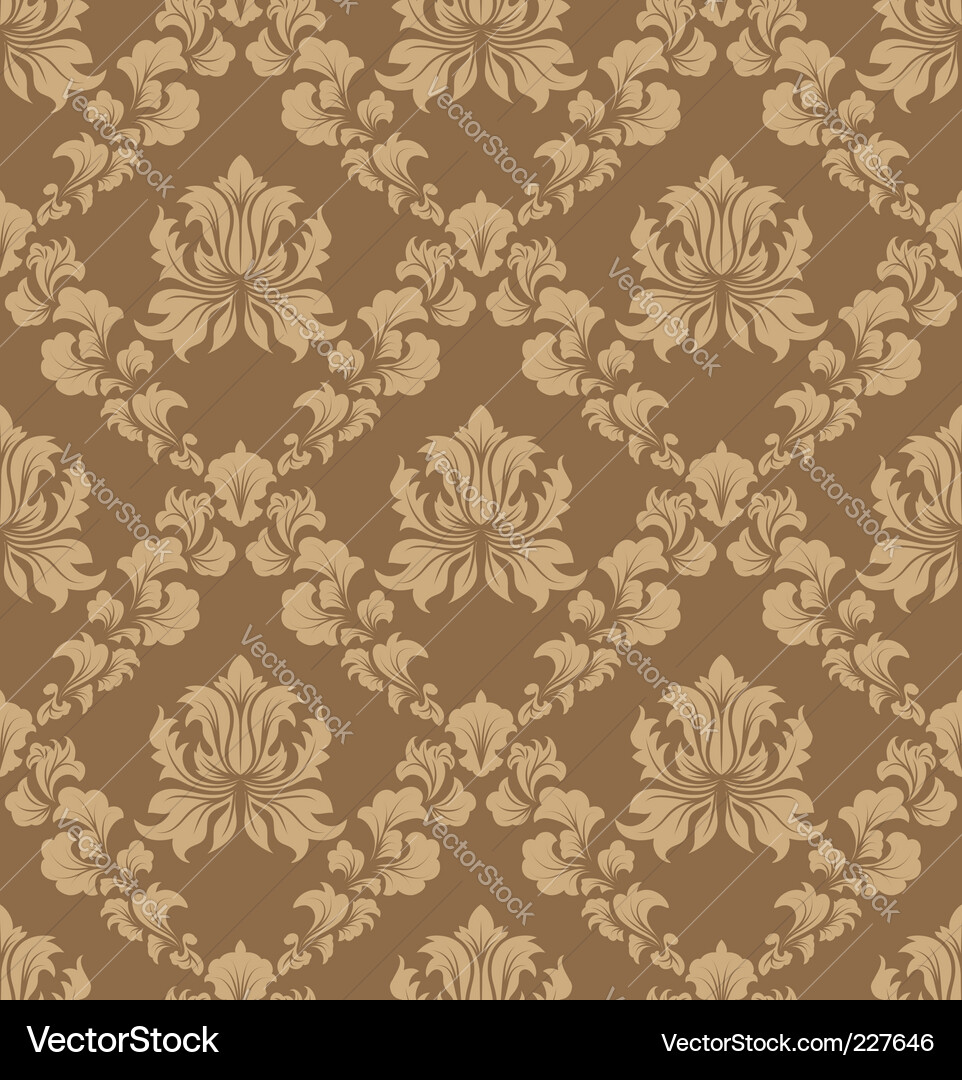 Vintage damask pattern Royalty Free Vector Image