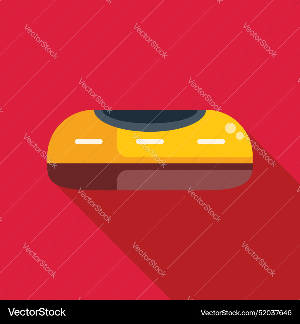 Yellow monorail train moving on railway Royalty Free Vector