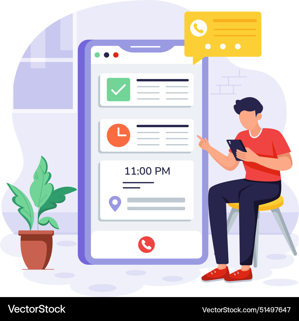 Appointment booking flat Royalty Free Vector Image