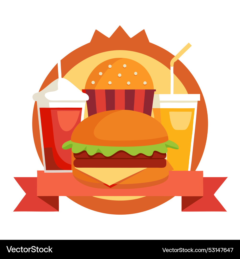 Big burger with hot grilled patty melted Vector Image