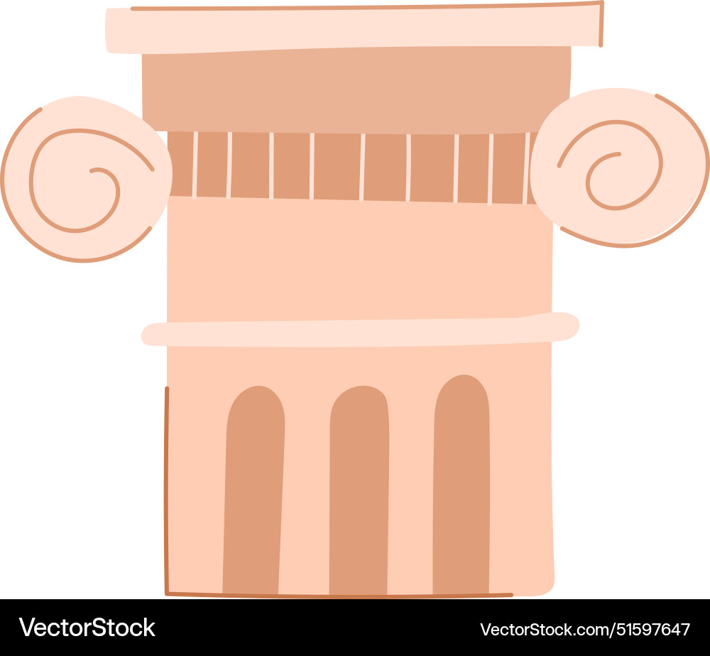 Building column ancient cartoon Royalty Free Vector Image