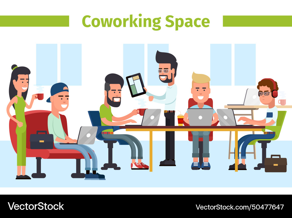 Coworking space room Royalty Free Vector Image