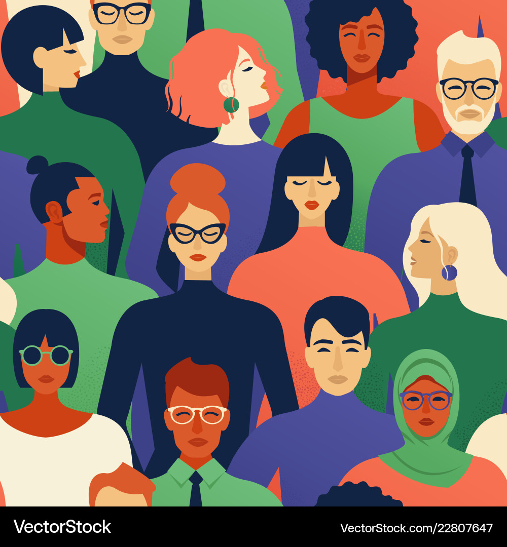 Diverse People Profile Pattern Royalty Free Vector Image