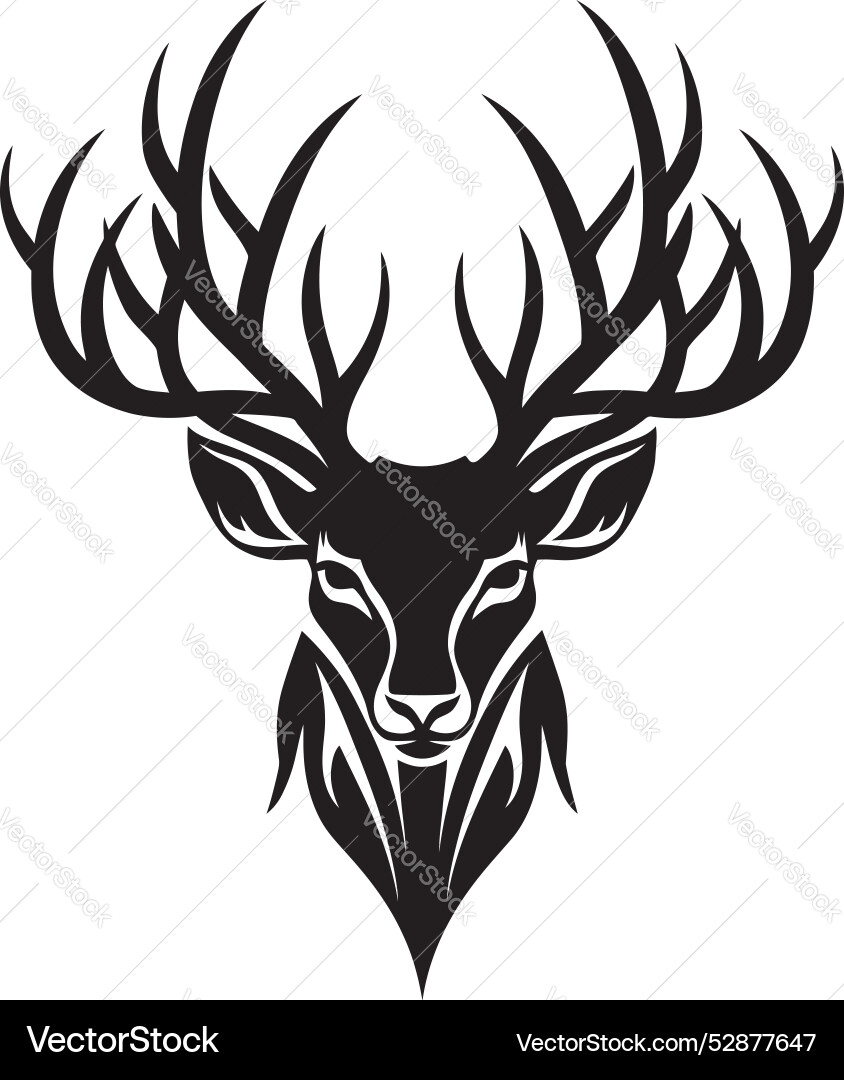 Elegant stag silhouette a modern wildlife Vector Image