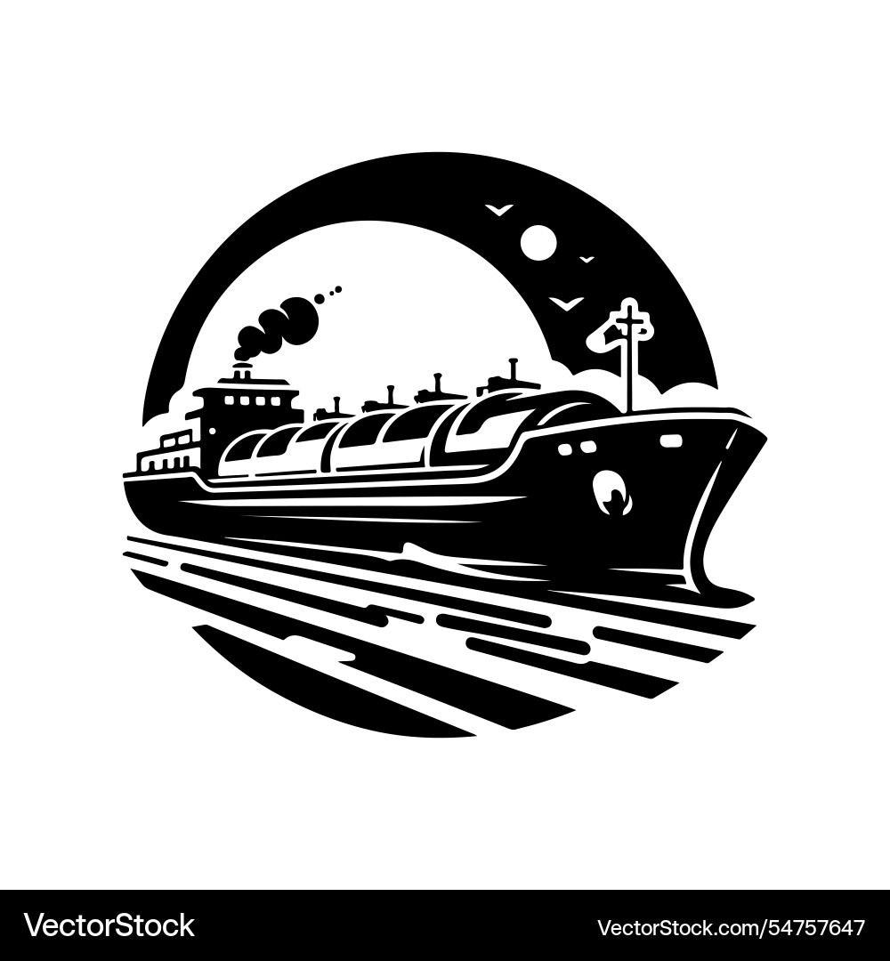 High-resolution super tanker silhouette - perfect Vector Image