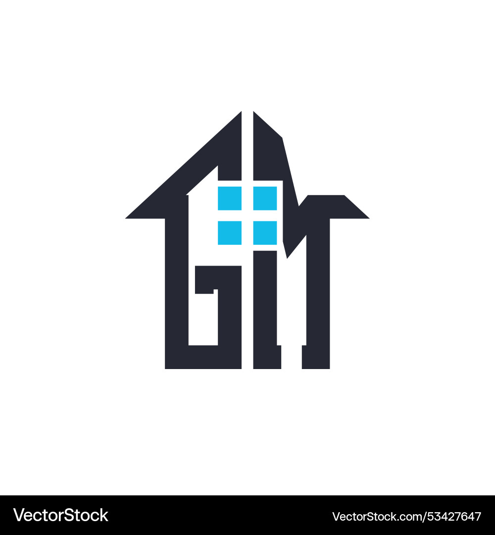 Initials gm house logo design creative letter Vector Image