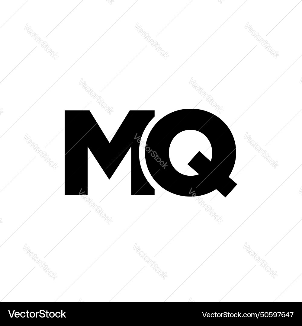 Letter m and q mq logo design template minimal Vector Image