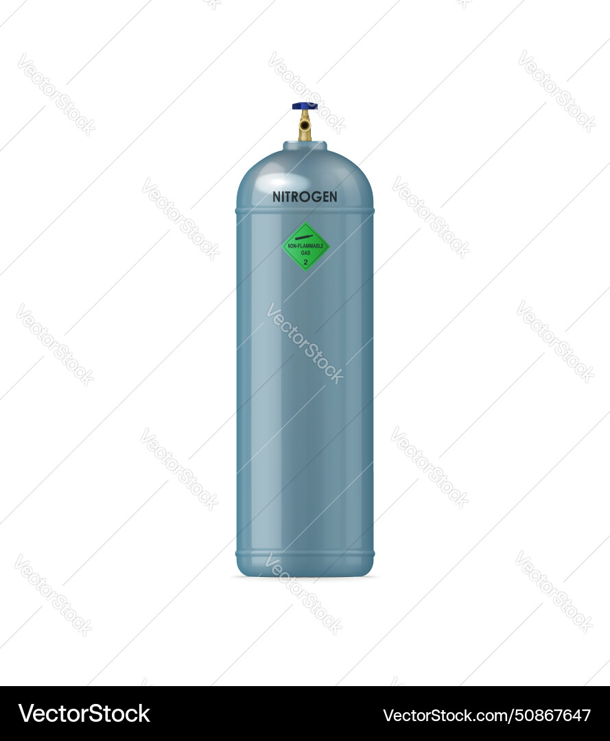 Realistic nitrogen gas isolated cylinder Vector Image