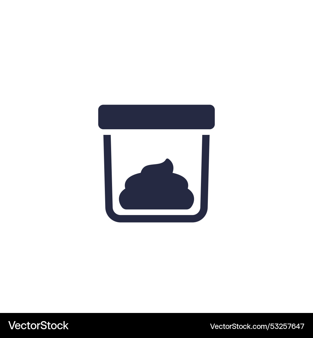 Stool sample icon poop in a cup Royalty Free Vector Image
