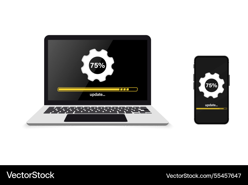System upgrade installing update progress Vector Image