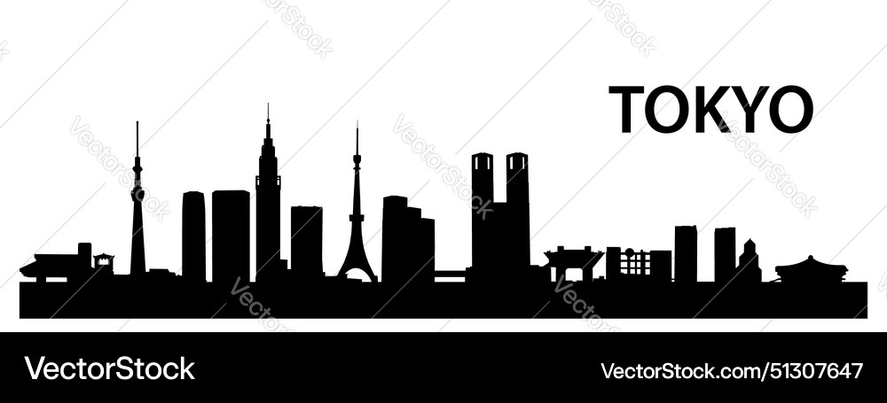 Tokyo city silhouette Royalty Free Vector Image
