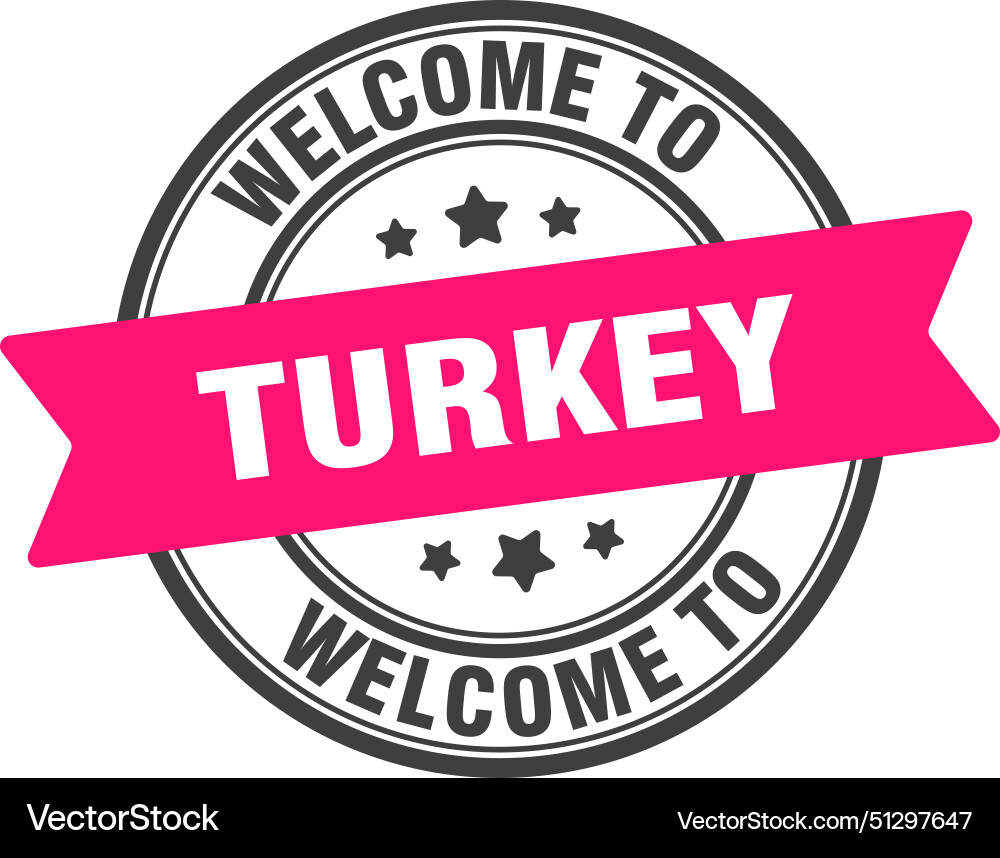 Welcome to turkey stamp turkey round sign Vector Image