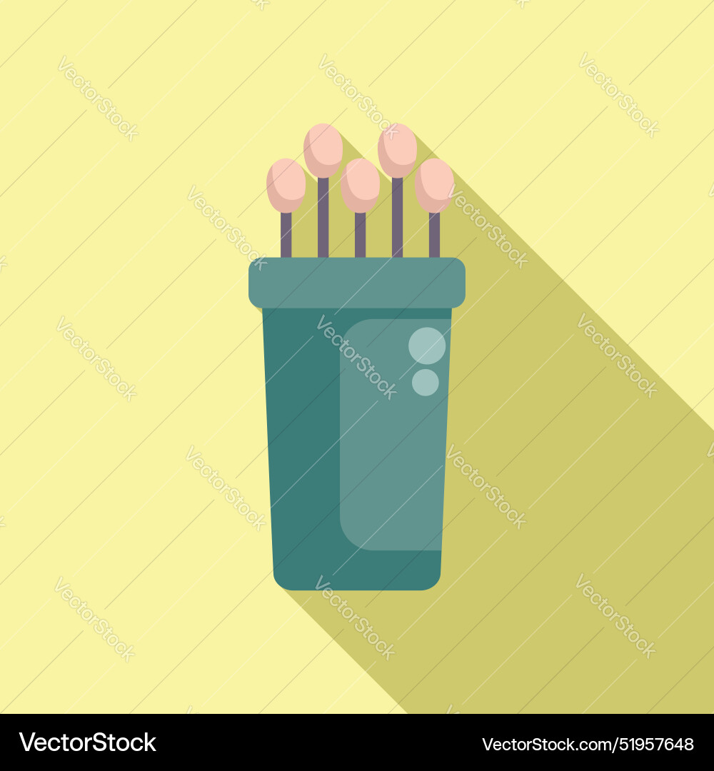Cotton swab dispenser holding five swabs Vector Image