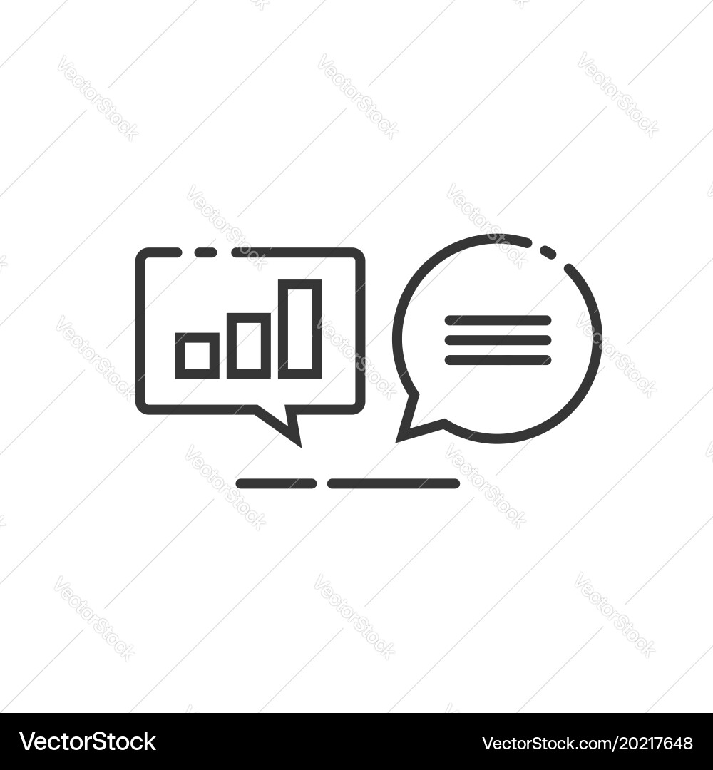 Data analytics icon line outline analyzing Vector Image