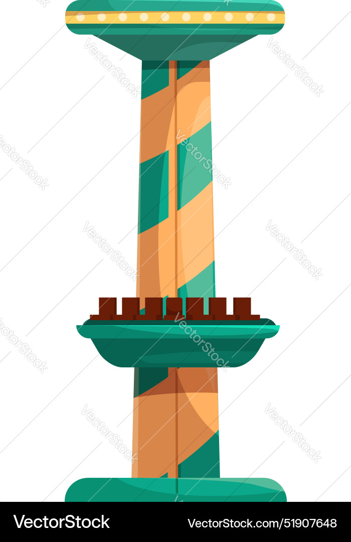 Drop tower ride standing tall and waiting Vector Image