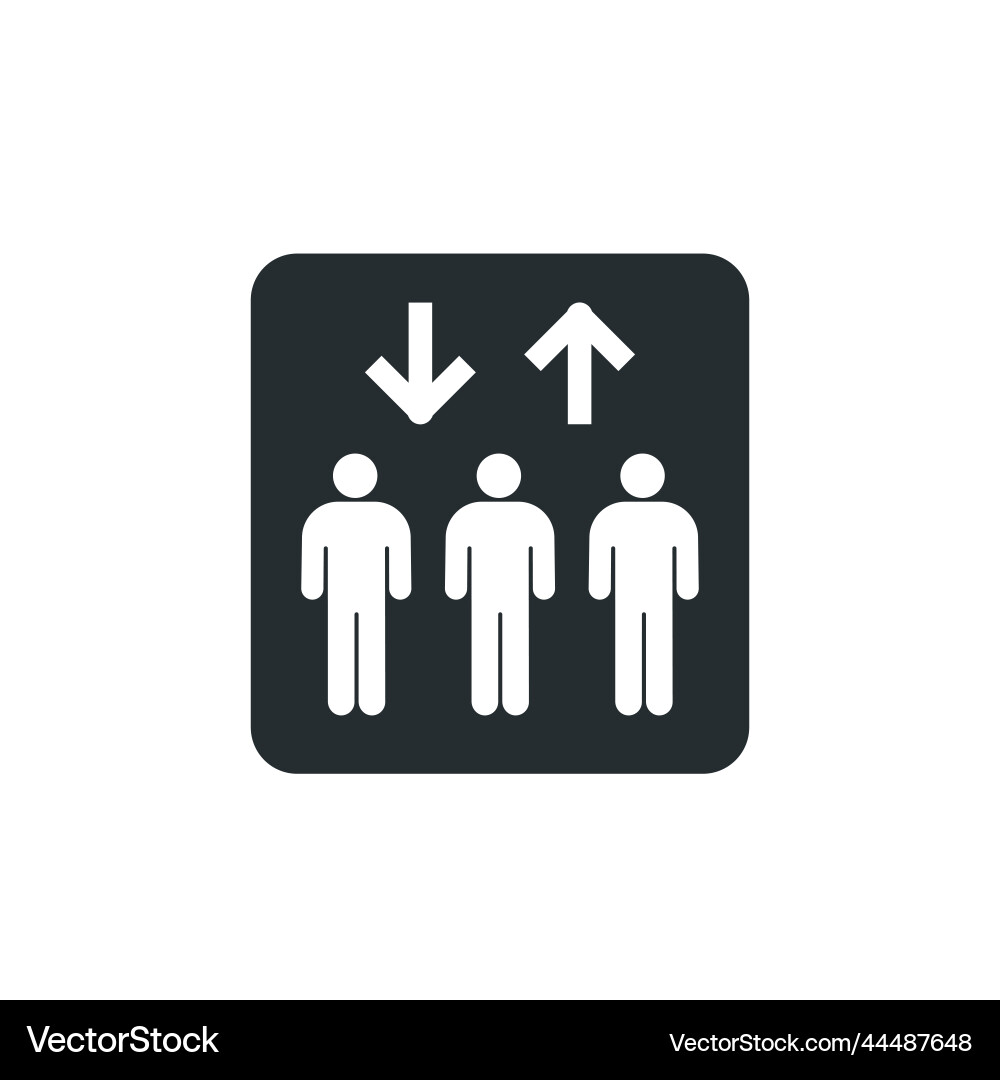 Elevator lift icon 3 people sign Royalty Free Vector Image