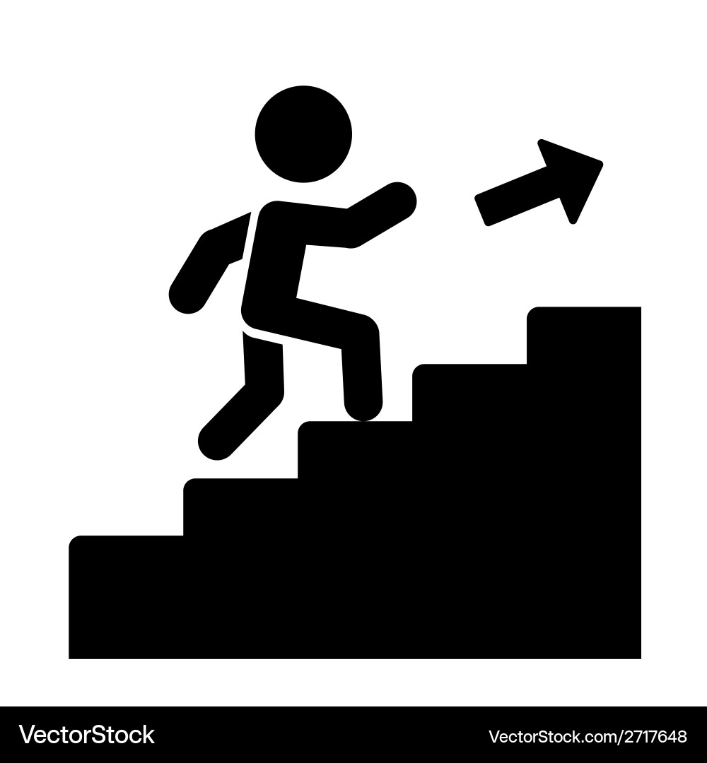 Man Climbing Stairs Icon Royalty Free Vector Image
