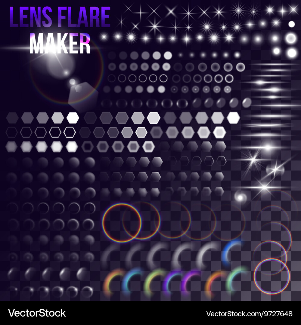 Mega set of lighting elements Royalty Free Vector Image