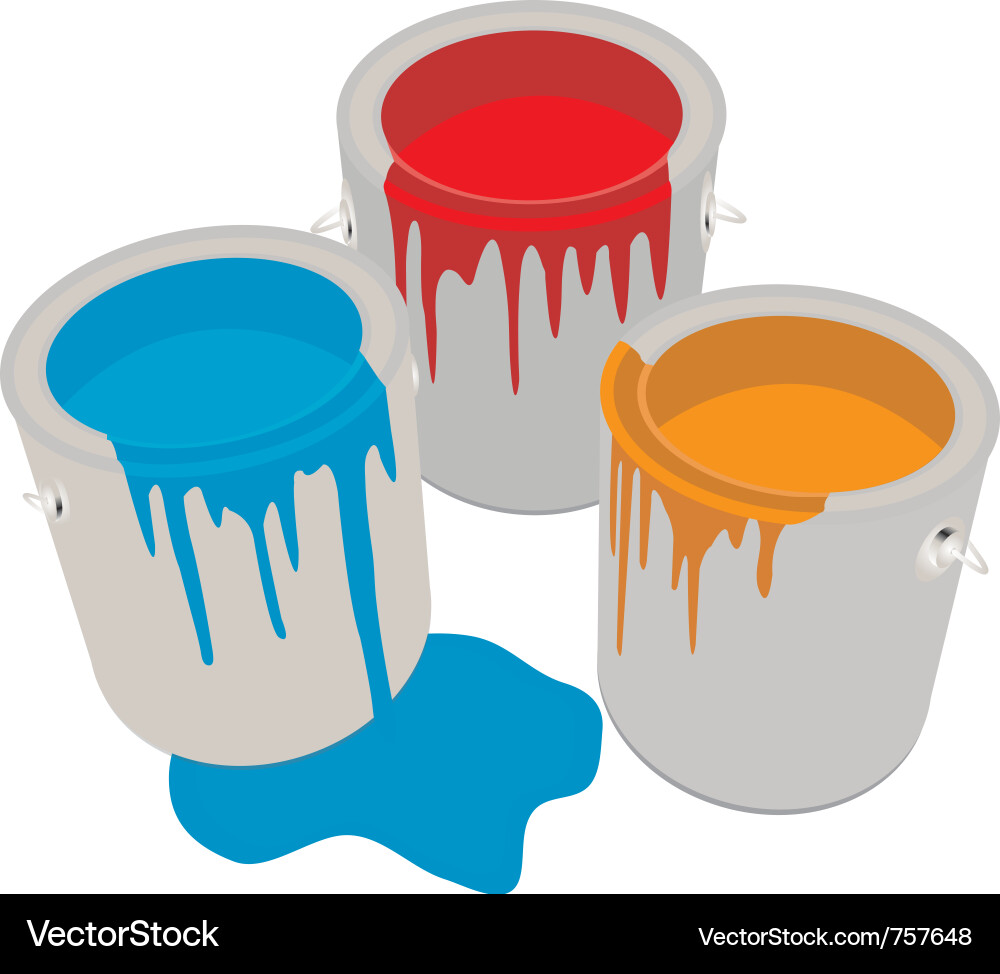 Paint cans Royalty Free Vector Image - VectorStock