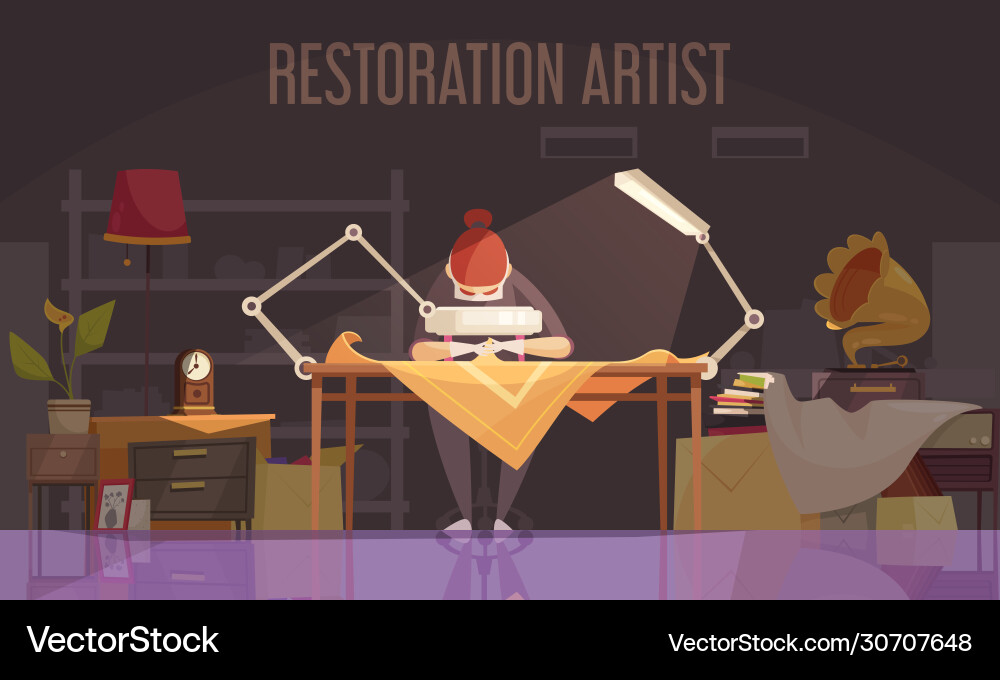 Restoration Artist Banner Royalty Free Vector Image
