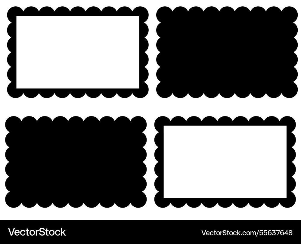 Scalloped rectangle frames template Royalty Free Vector