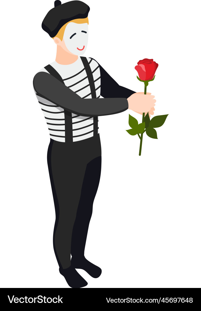 Street mime artist composition Royalty Free Vector Image