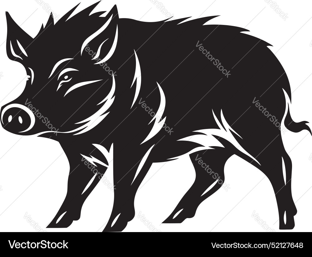 Tusked thunder boar logo design rampaging Vector Image