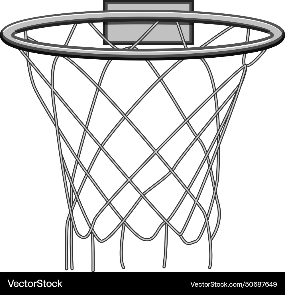 Ball basketball hoop cartoon Royalty Free Vector Image