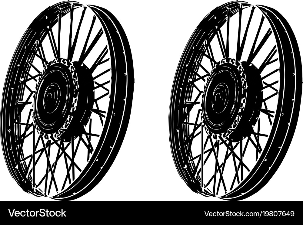 Black spoke wheel Royalty Free Vector Image - VectorStock