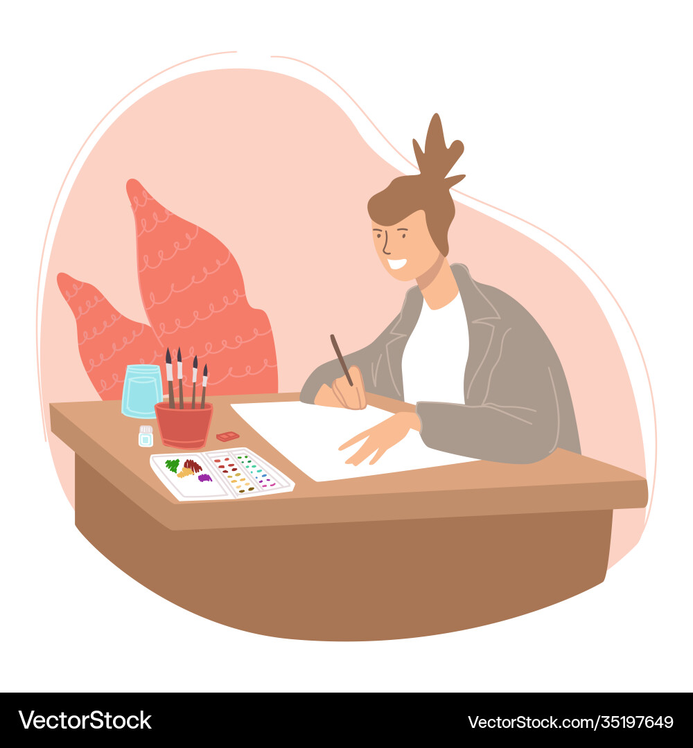 Charakter Zeichnung Gemälde Hobby und Freizeit Vektorbild