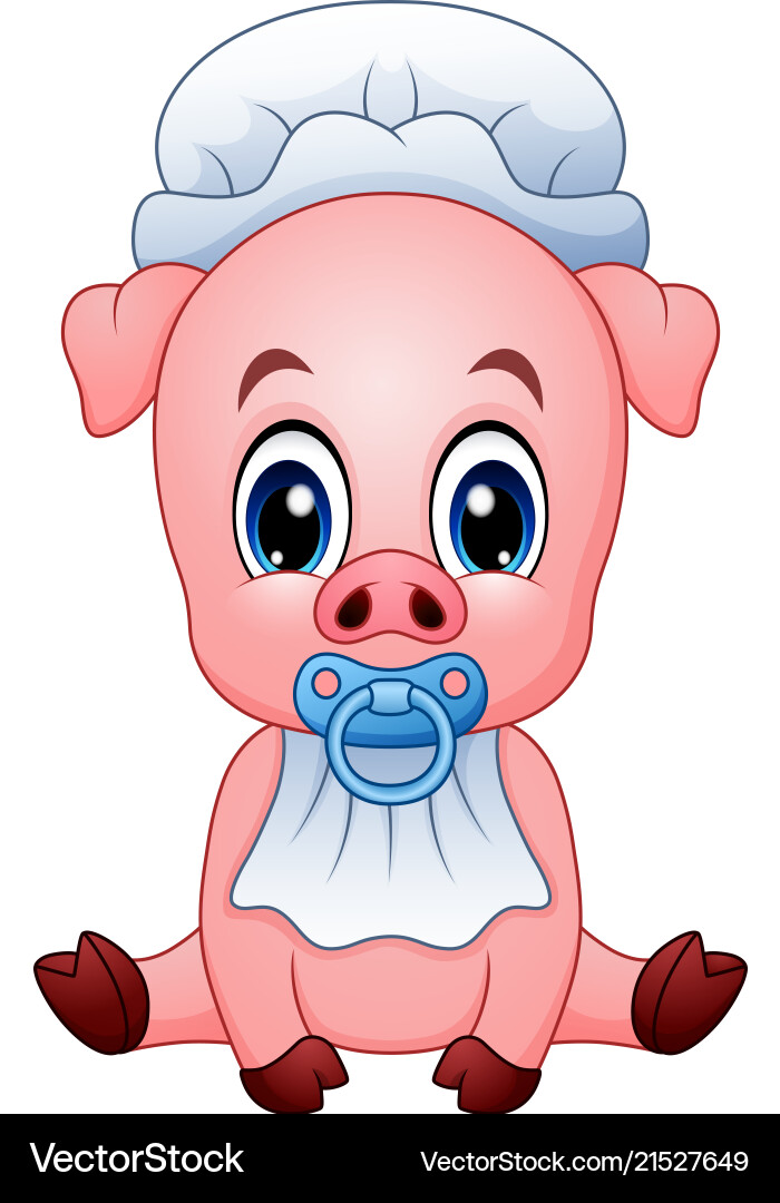 Cute baby pig cartoon Royalty Free Vector Image