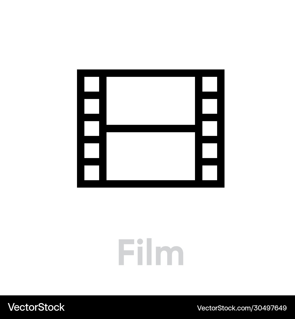 Film icon editable outline Royalty Free Vector Image