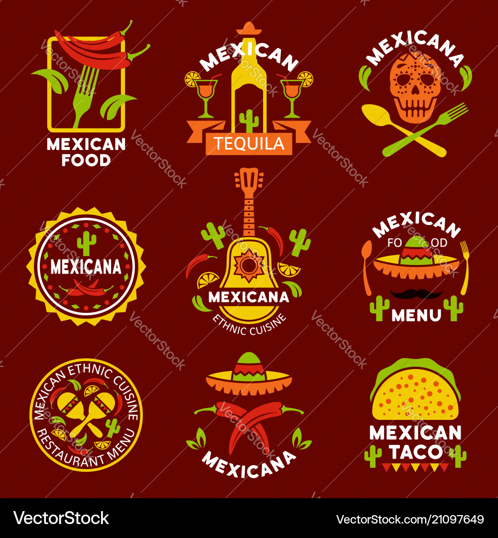 Mexican Fiesta Logos & Branding Royalty Free Vector