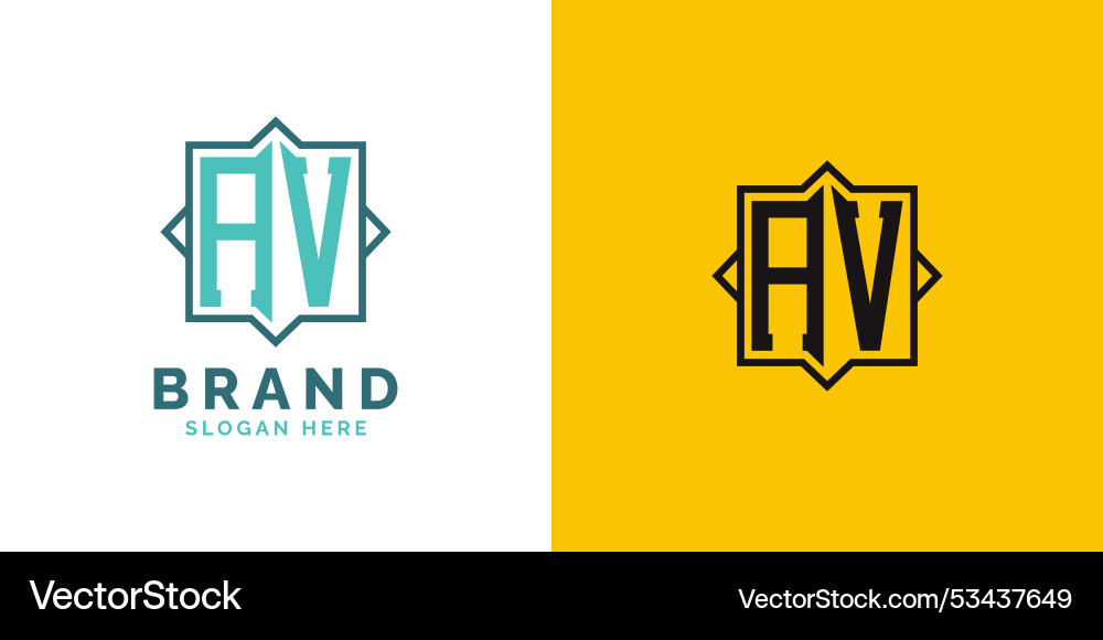 Modern av monogram logo design initial letter av Vector Image